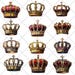 Vintage Gold Crowns Clipart: Royalty Illustrations (24 PNG) - Etsy