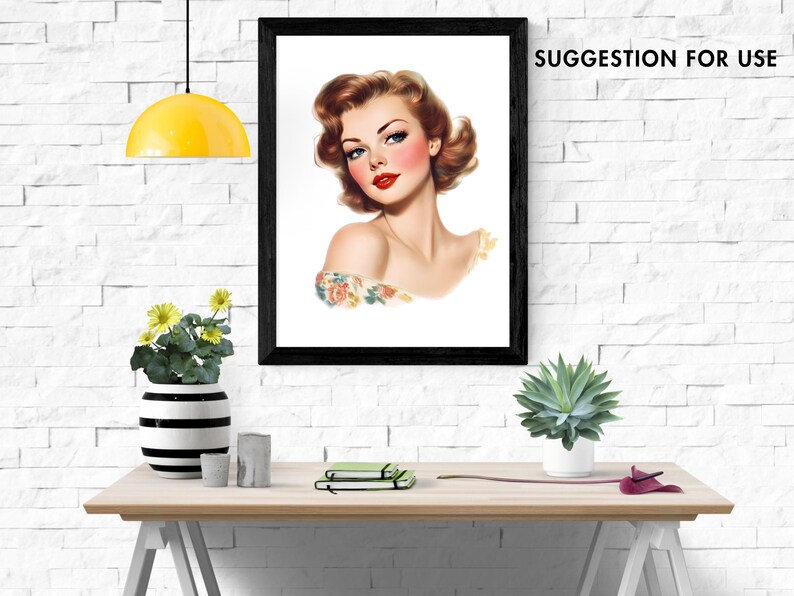 Retro 1950s Mid Century Women Clipart | Vintage Woman Expressions ...