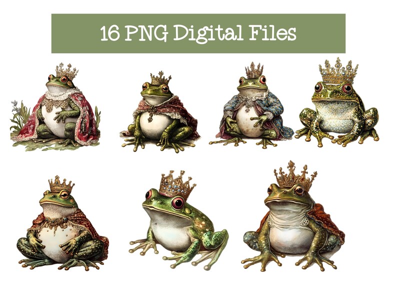 Frog Prince Clipart: Fairytale Illustrations for Scrapbooking ...
