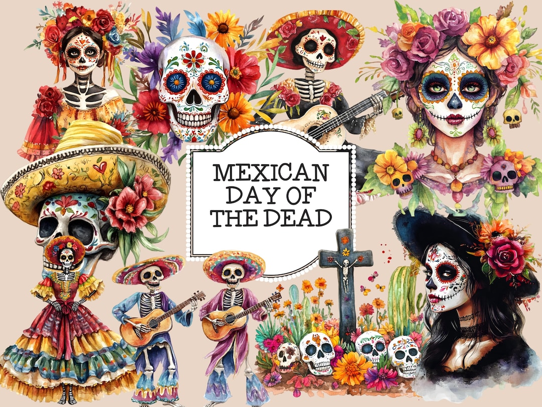 Mexican Day of the Dead Clipart, Dia De Los Muertos, Hispanic Heritage ...
