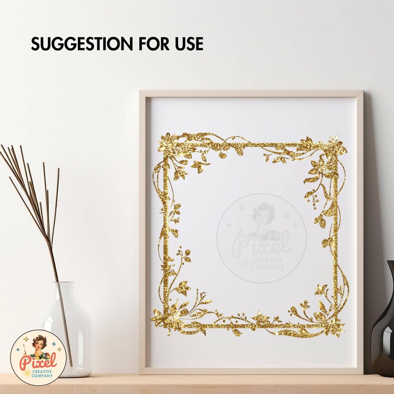 Gold Glitter Frame Clipart | Gold Frame | Gold Glitter Clip Art ...