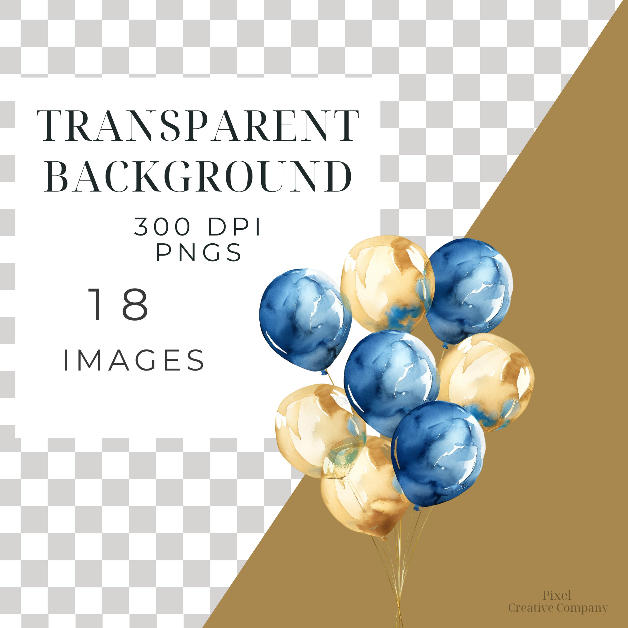 Blue and Gold Balloons Clipart, Balloon Clip Art, Balloon Graphics ...