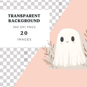 Boho Halloween Ghosts Watercolor Clipart: Commercial Use (PNG, PDF) - Etsy