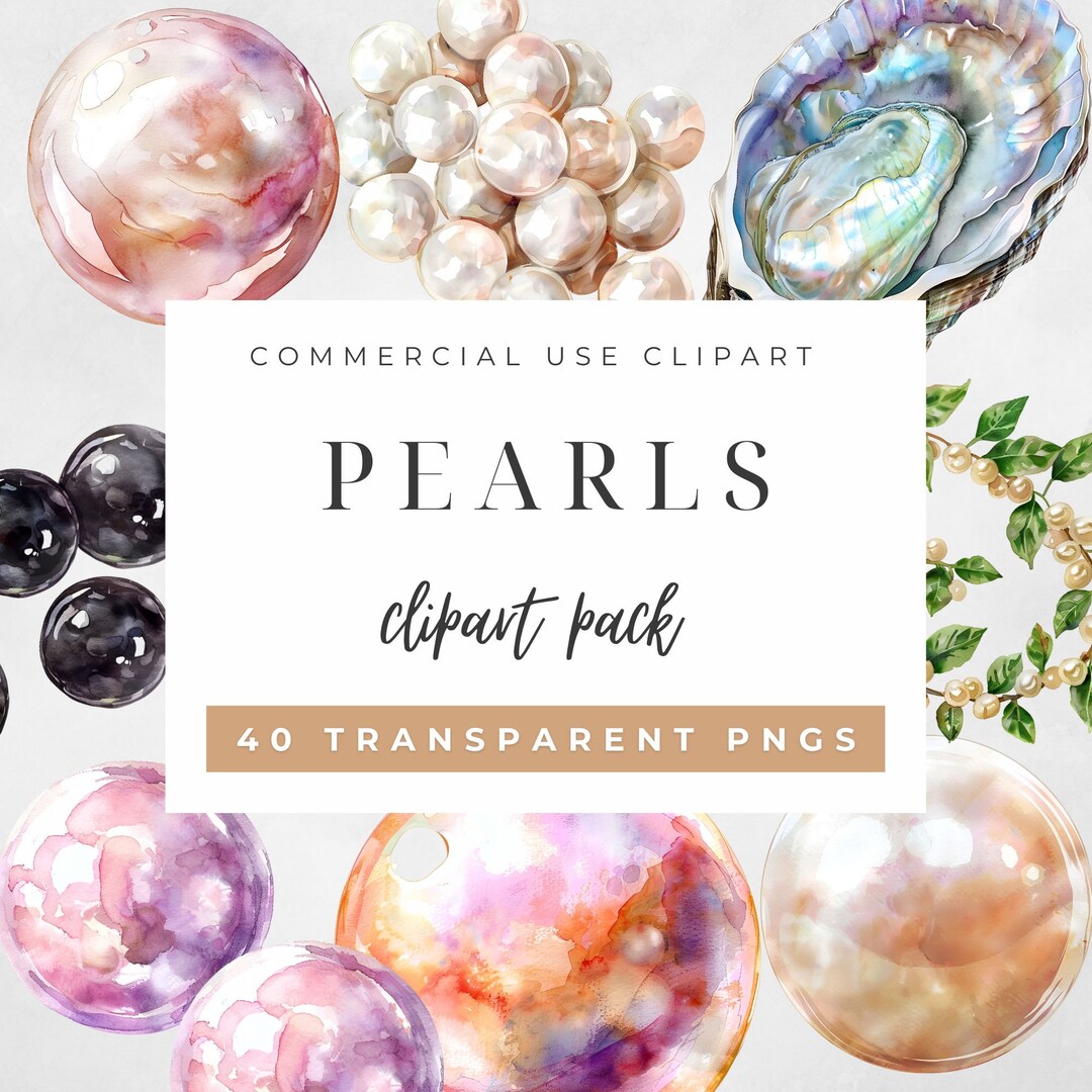 Watercolor Pearls Clip Art: High-res PNG Graphics (digital Download) - Etsy