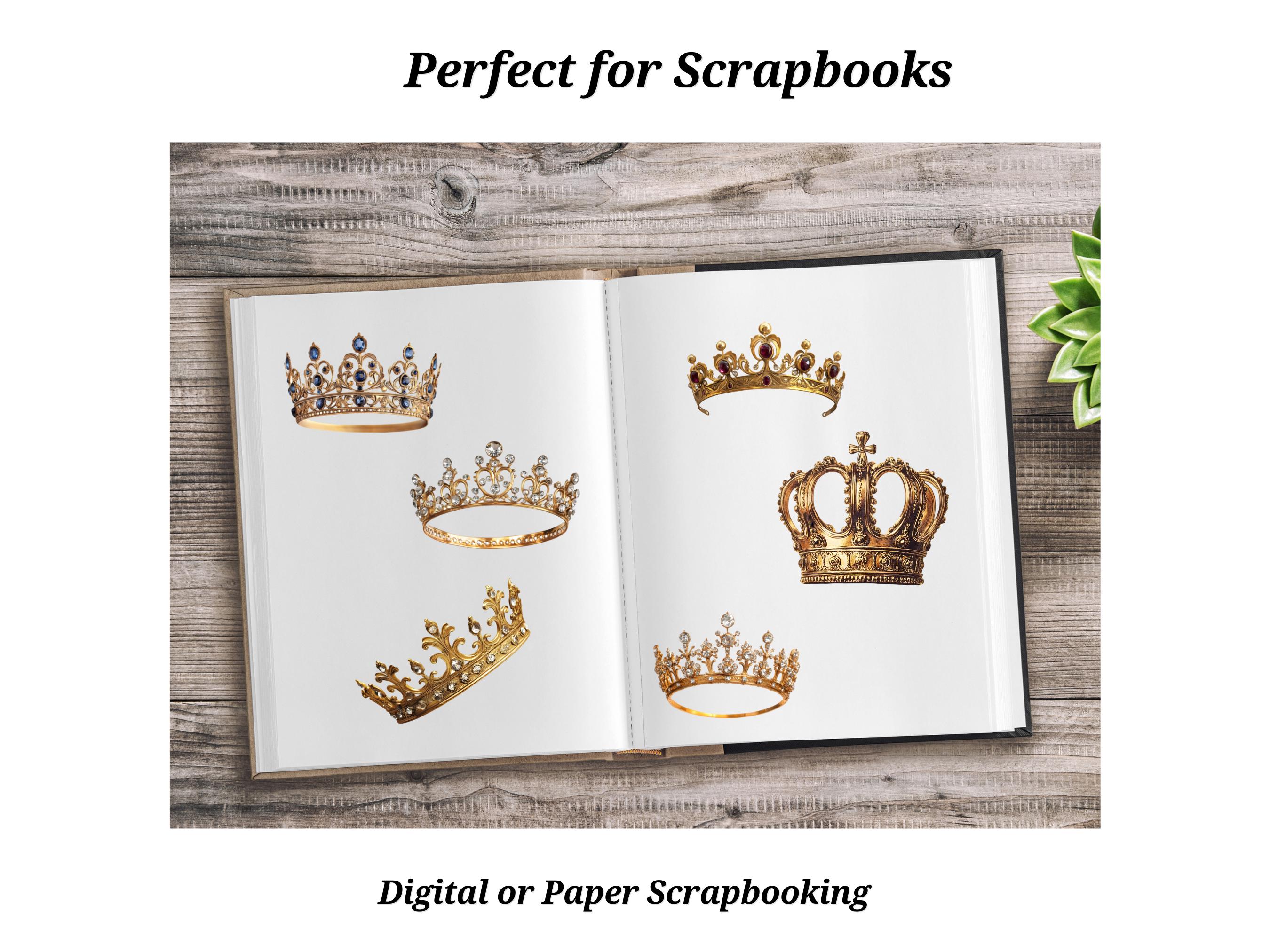 Vintage Gold Crowns Clipart: Commercial Use Graphics (PNG, PDF Download ...