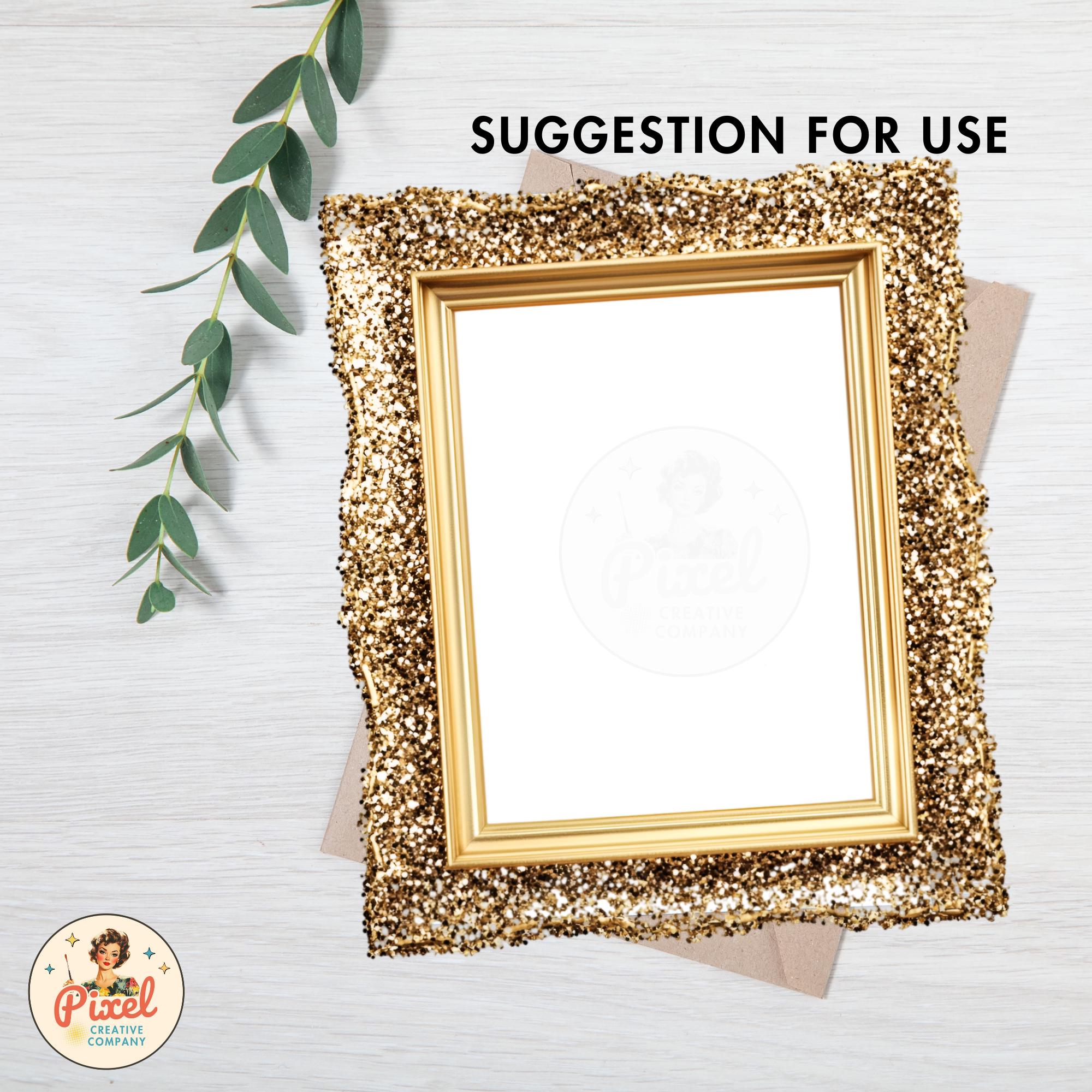 Gold Glitter Frame Clipart: 34 PNG Graphics (digital Download) - Etsy