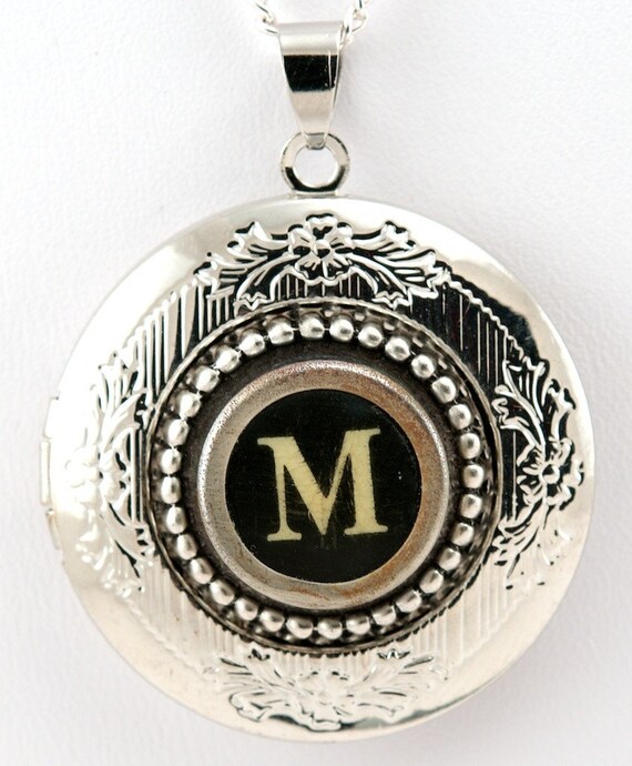 Items similar to Women's Locket - Typewriter Key Locket with Necklace ...