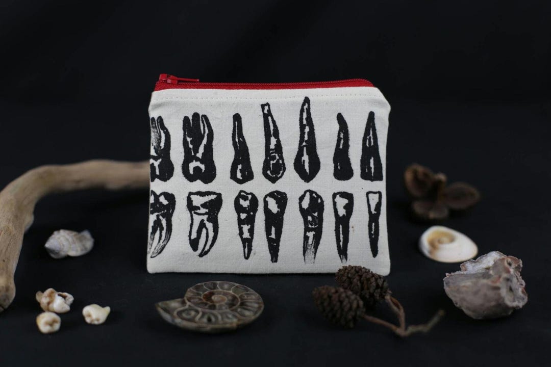 Human Teeth Screen Printed Pouch: Handmade Zipper Bag - Etsy
