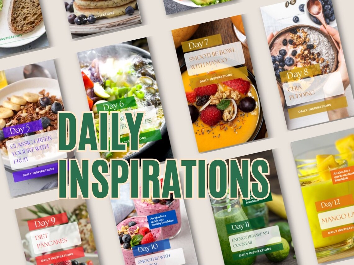 100 Healthy Recipes Nutrition Reels Social Media Bundle Canva Templates ...