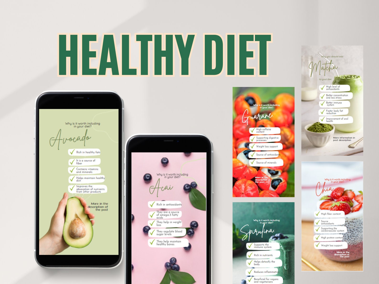 New 100 Recipes & Nutrition Reels Bundle Canva Templates for Healthy ...
