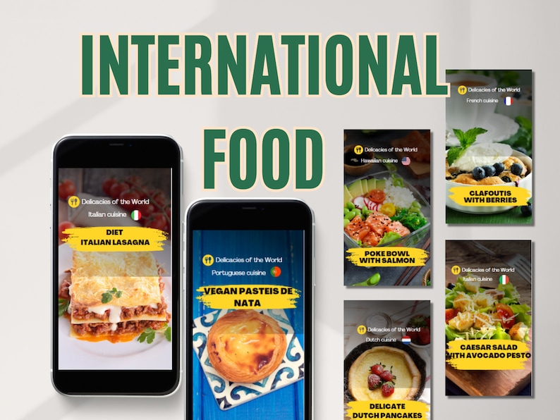 New 100 Recipes & Nutrition Reels Bundle Canva Templates for Healthy ...