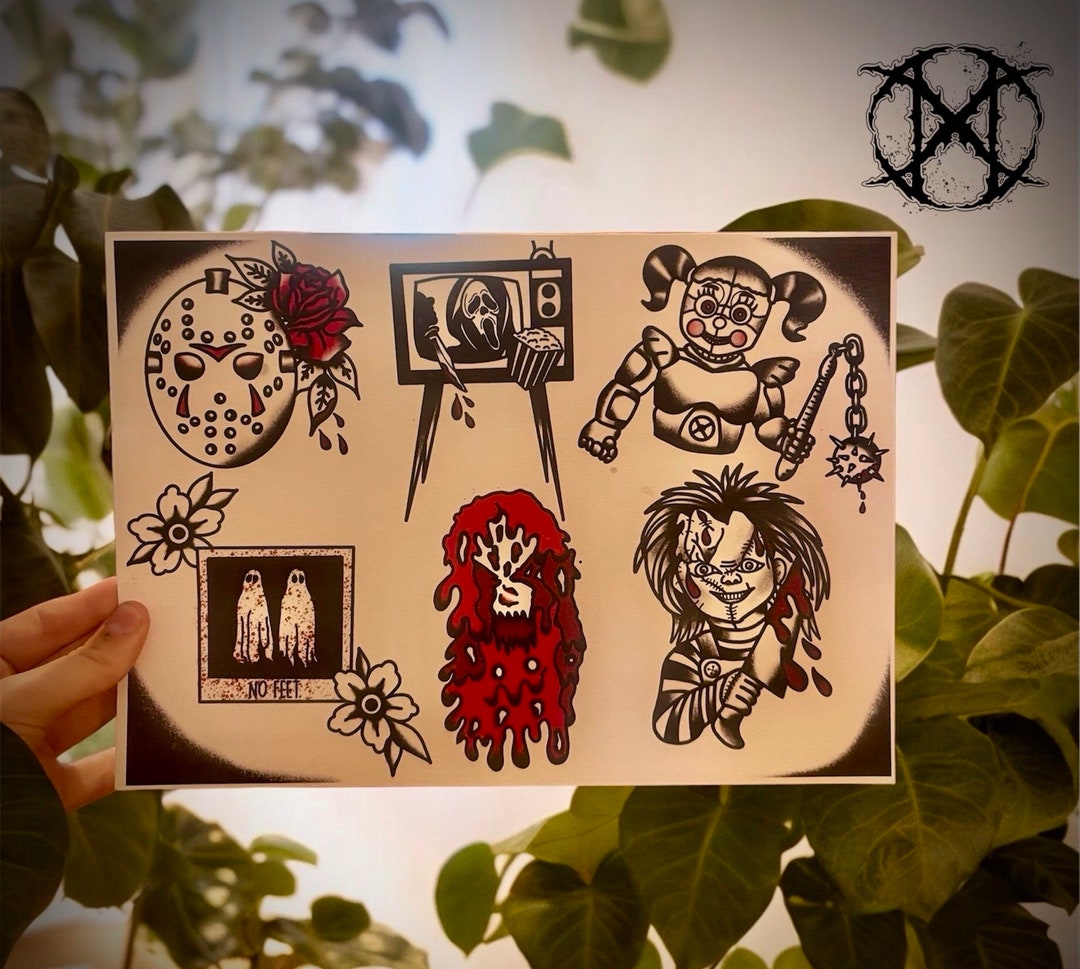 Horror Traditional Tattoo Print - Etsy