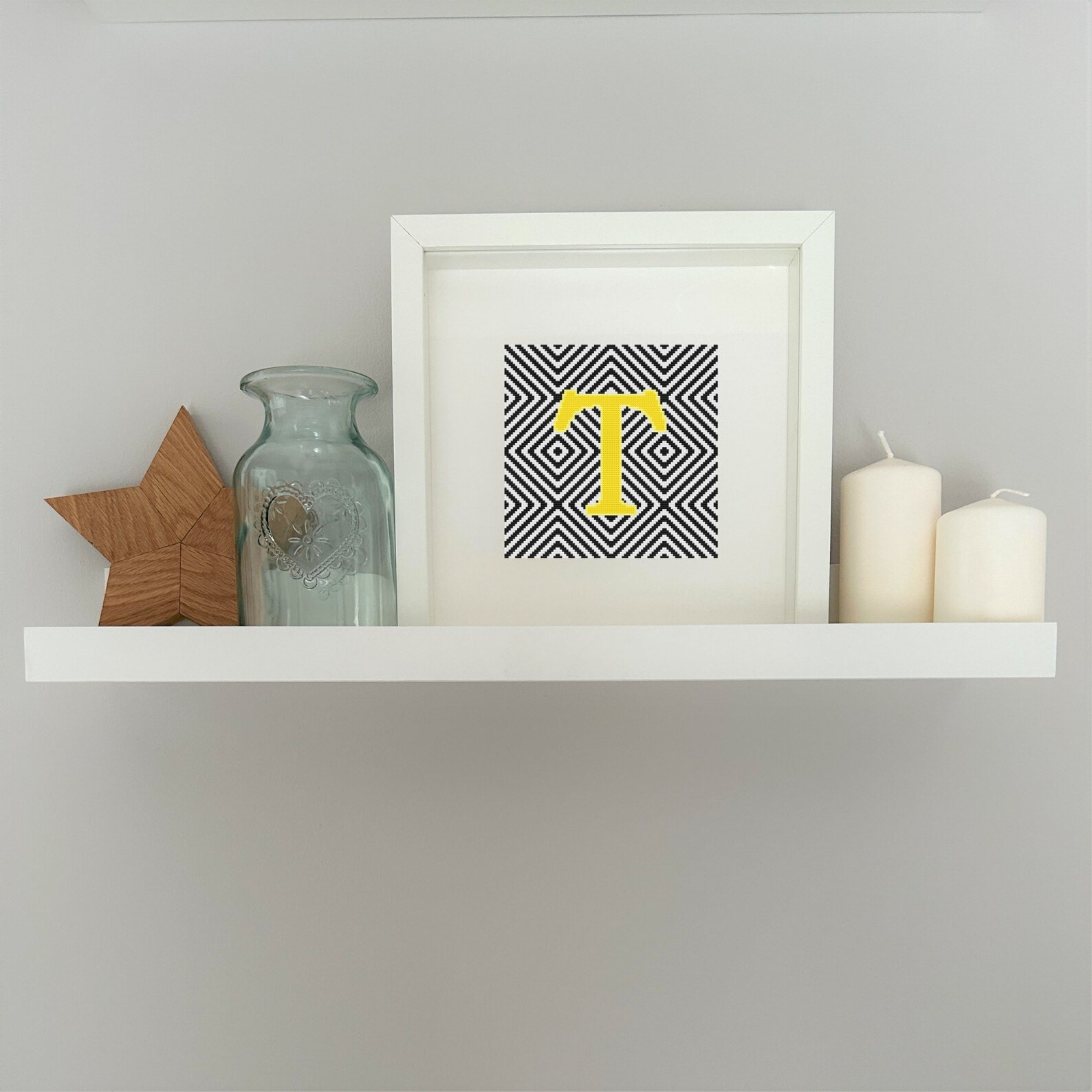 Letter T, Cross Stitch Alphabet Pattern, Monogram, Modern Decor ...