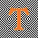 Letter T, Cross Stitch Alphabet Pattern, Orange, Monogram, Modern Decor ...