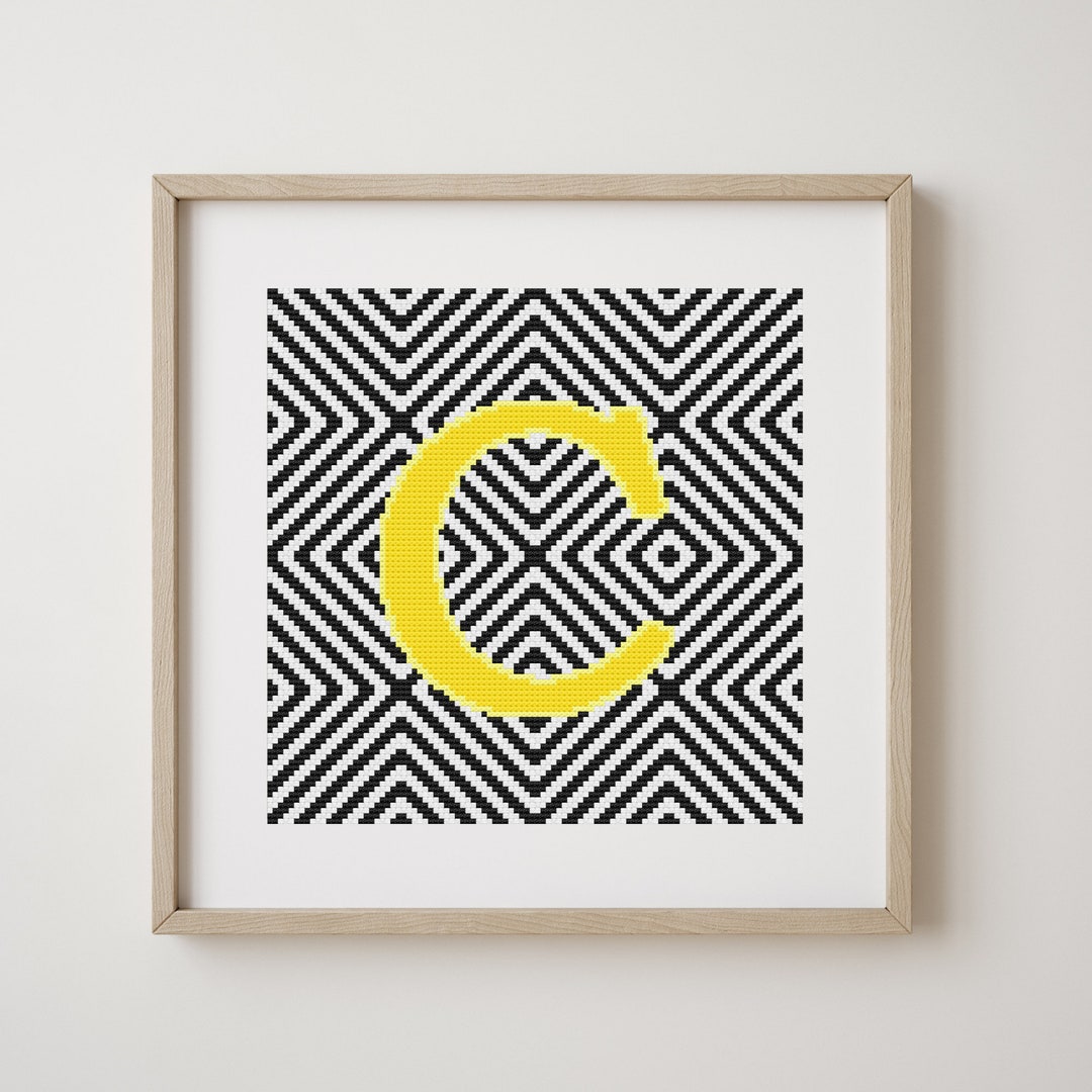 Letter C, Cross Stitch Alphabet Pattern, Monogram, Modern Decor ...
