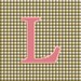 Letter L Cross Stitch Pattern: Pink Monogram on Gingham (PDF Pattern ...