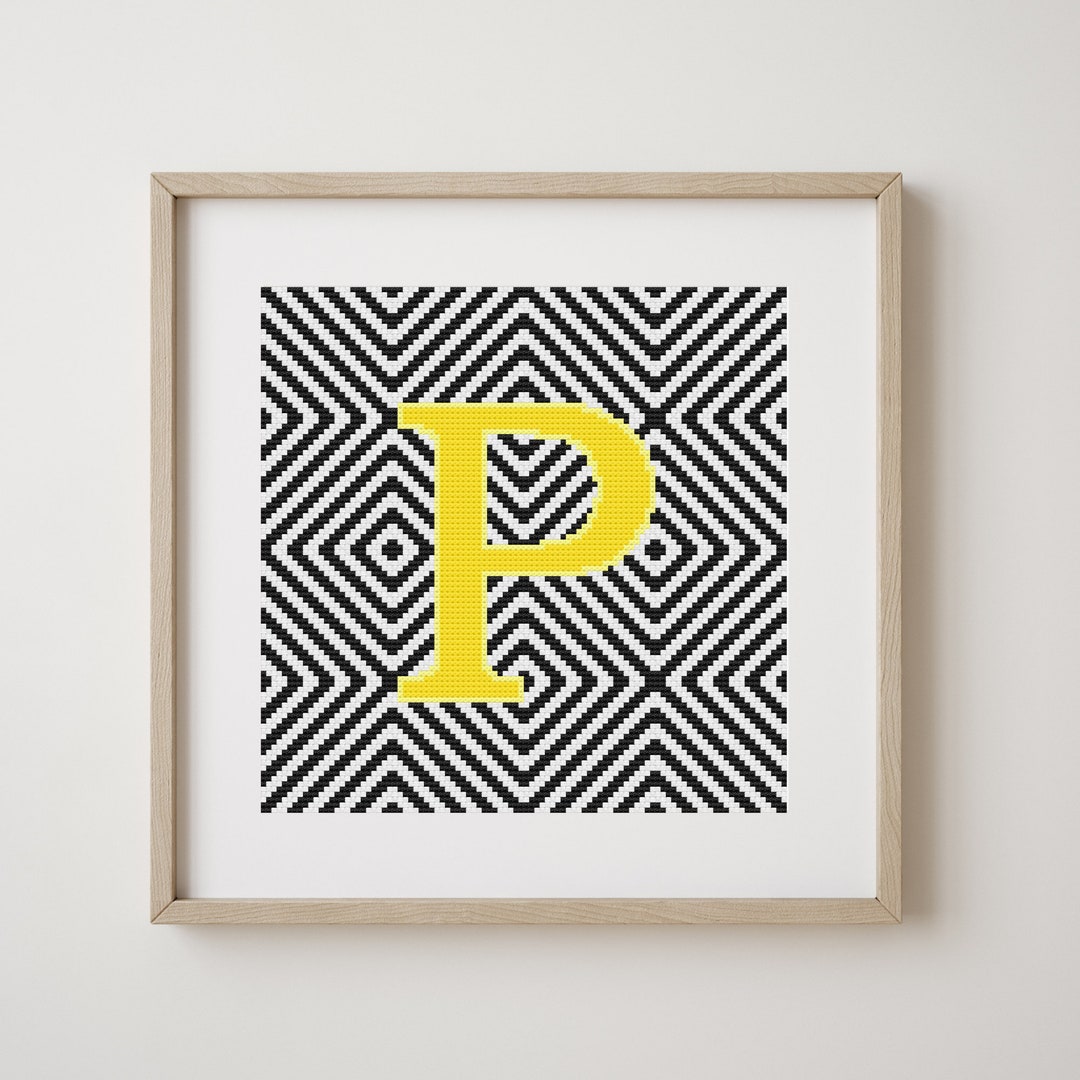 Letter P, Cross Stitch Alphabet Pattern, Monogram, Modern Decor ...