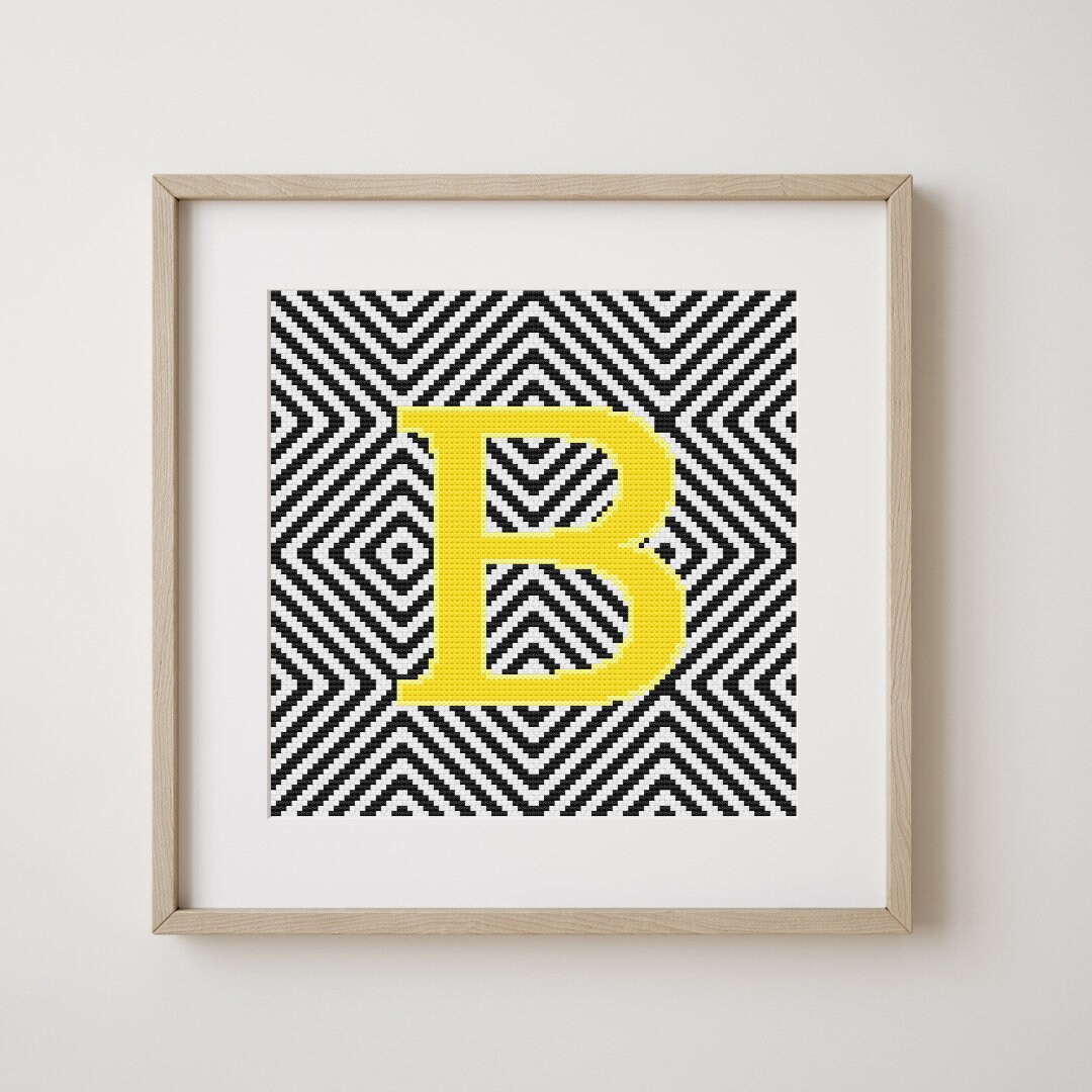Letter B, Cross Stitch Alphabet Pattern, Monogram, Modern Decor ...