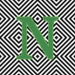Letter N, Cross Stitch Alphabet Pattern, Green, Monogram, Modern Decor ...