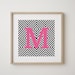 Letter M, Cross Stitch Alphabet Pattern, Pink, Monogram, Modern Decor ...