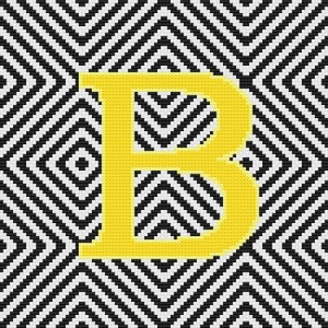 Letter B, Cross Stitch Alphabet Pattern, Monogram, Modern Decor ...