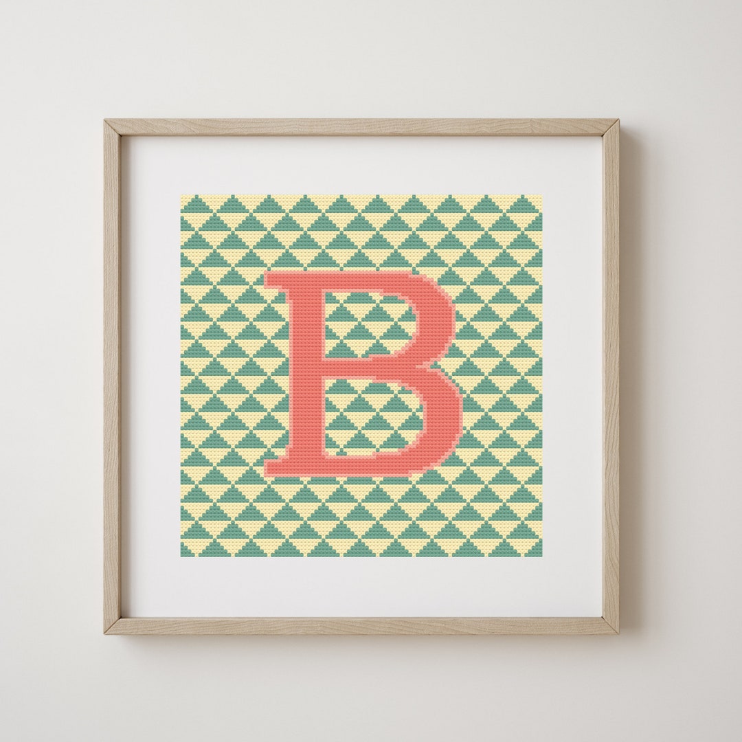 Letter B Cross Stitch Pattern: Coral Monogram (downloadable PDF) - Etsy