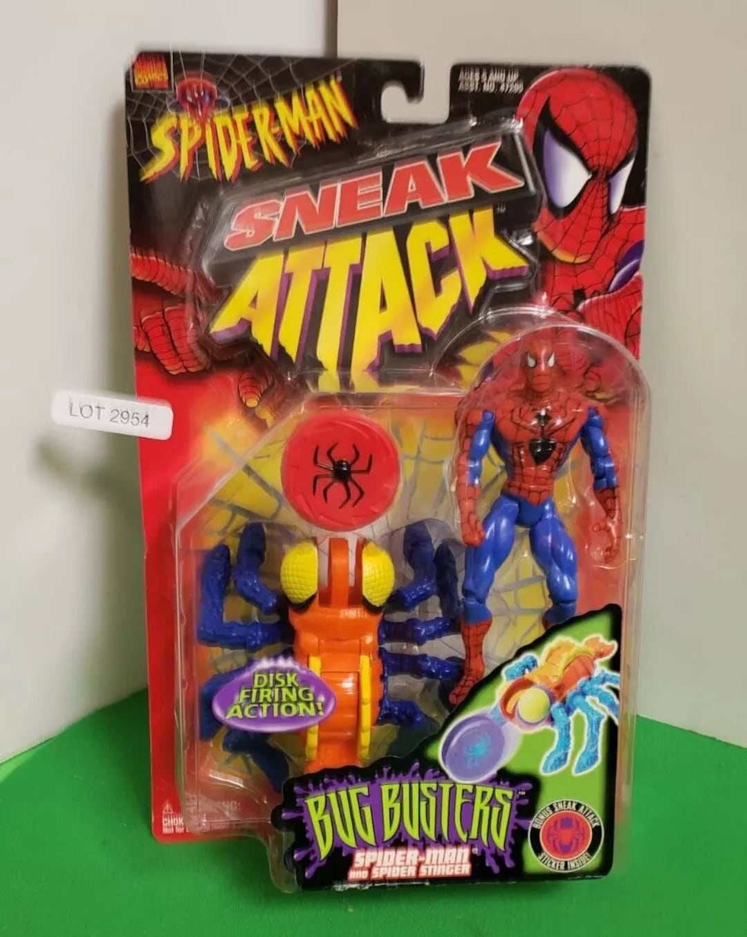 1998 Toy Biz MC Spider-man Sneak Attack Bug Busters Spider-man & Spider ...