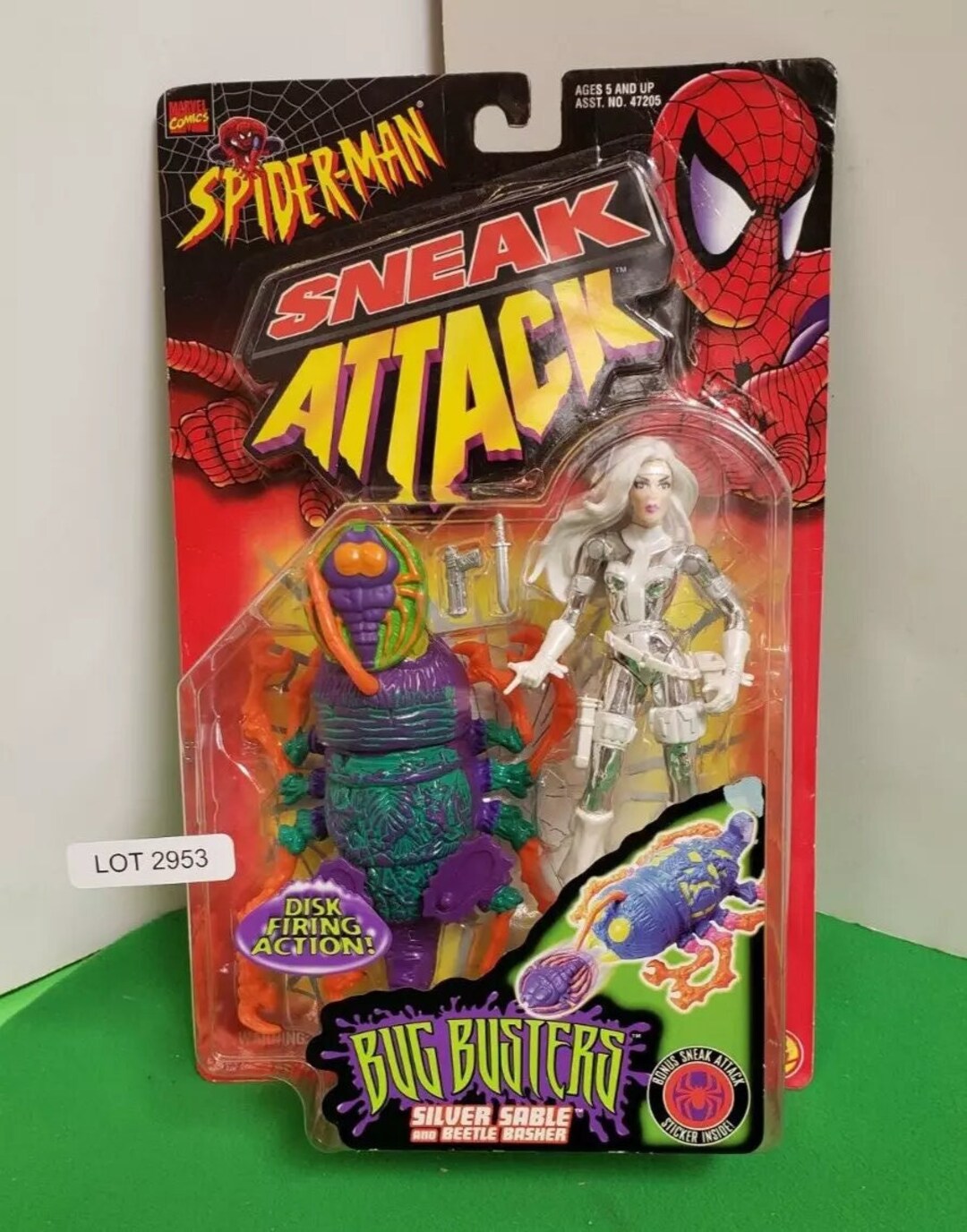 Toy Biz Mc-spider-man Sneak Attack Bug Busters Silver Sable & Beetle ...