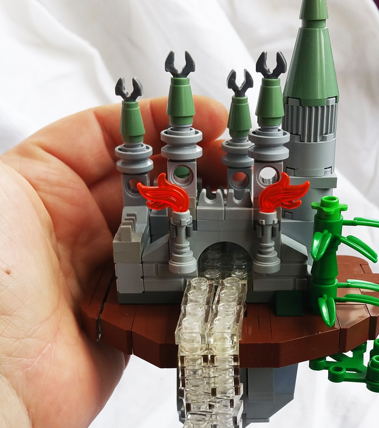 Floating Island With Castle and Waterfall Custom LEGO Creation - Etsy