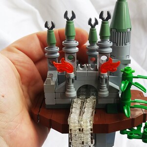 Floating Island With Castle and Waterfall Custom LEGO Creation MOC OOAK ...