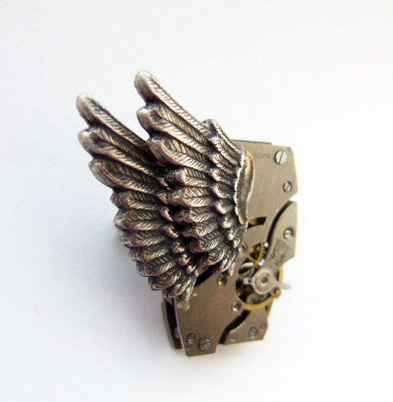 Steampunk Winged Watch Movement Brooch - Etsy