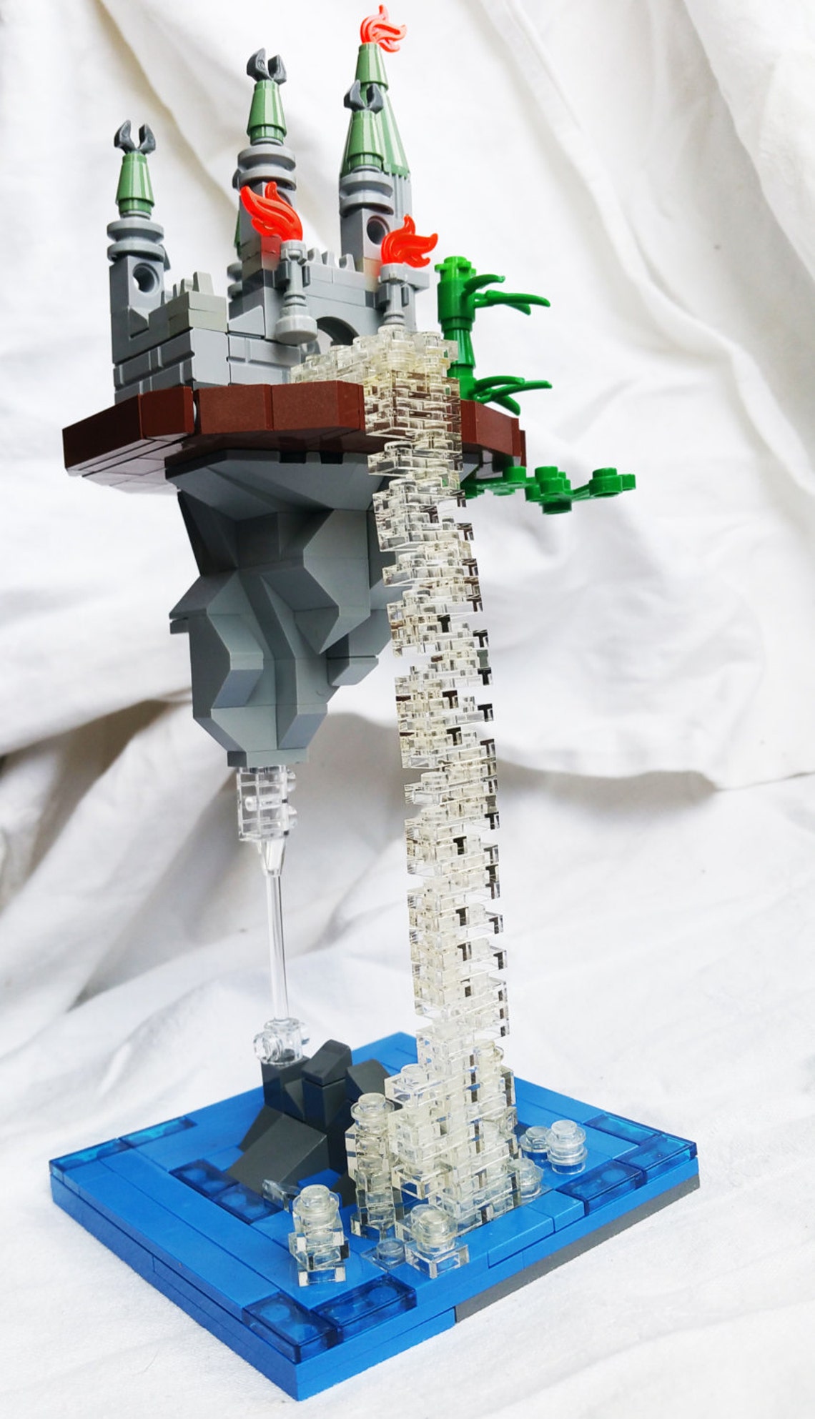 Floating Island With Castle and Waterfall Custom LEGO Creation - Etsy