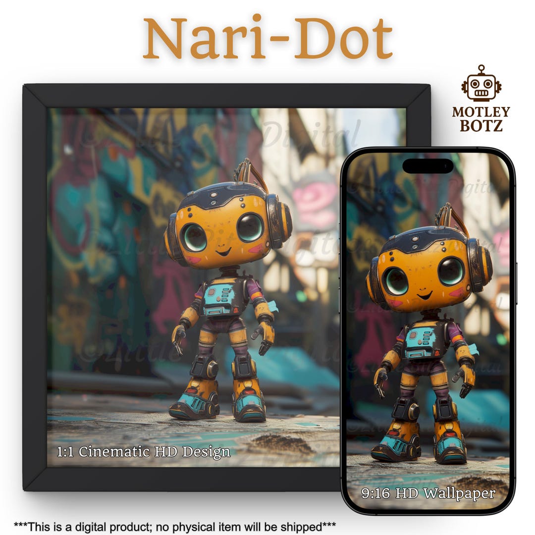 Nari-dot Robot Wallpaper – Cute Orange Mini Bot for Ios & Android ...