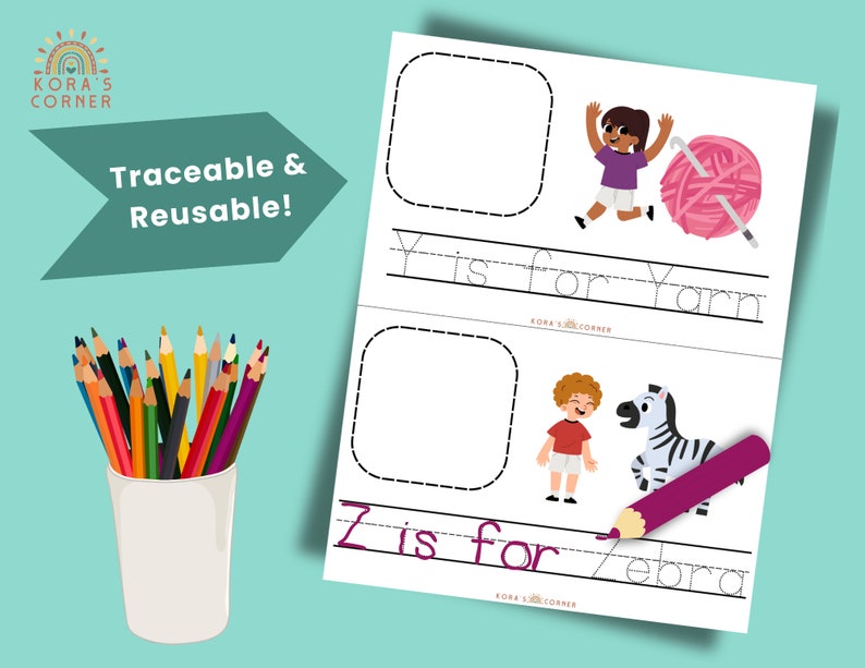 ABC Writing Book Printable, Preschool Activities, Kids Learning Book ...