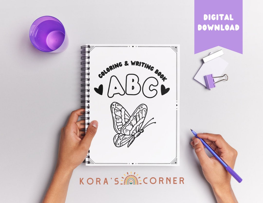 ABC Coloring & Writing Book Printable, Elementary School Activities ...