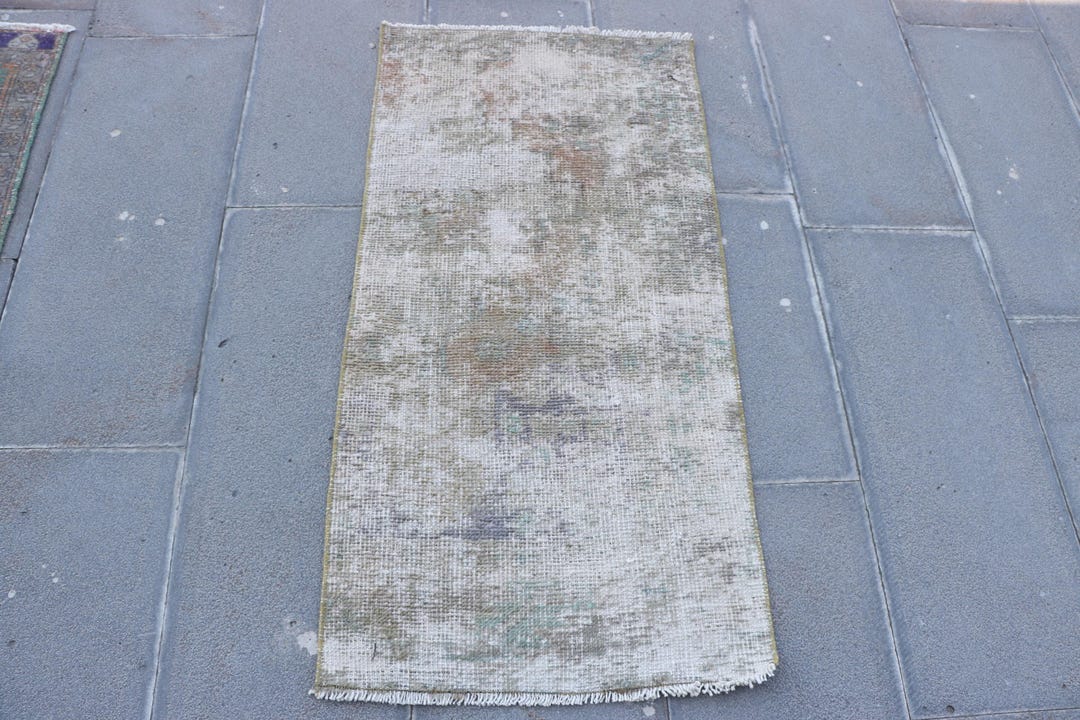 Vintage Turkish Rug, 1.8x3.7 Ft Small Rug, Gray Plants & Trees Rug - Etsy