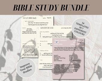 Bible Study Bundle Digital Bible Template Bible Summary SOAP Journal ...
