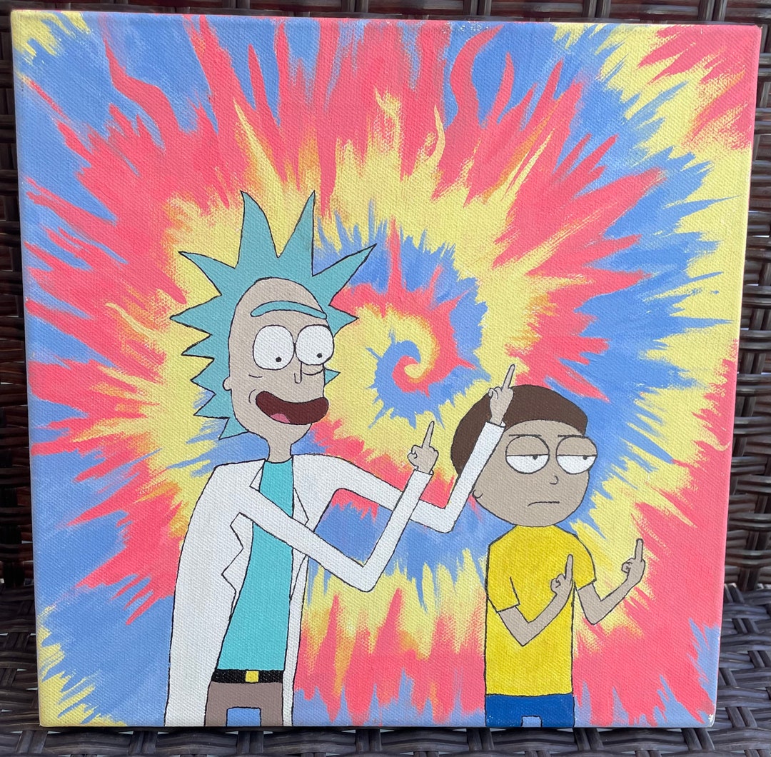 Rick and Morty Middle Finger "the Slow Ramp" Hand Painted - Etsy