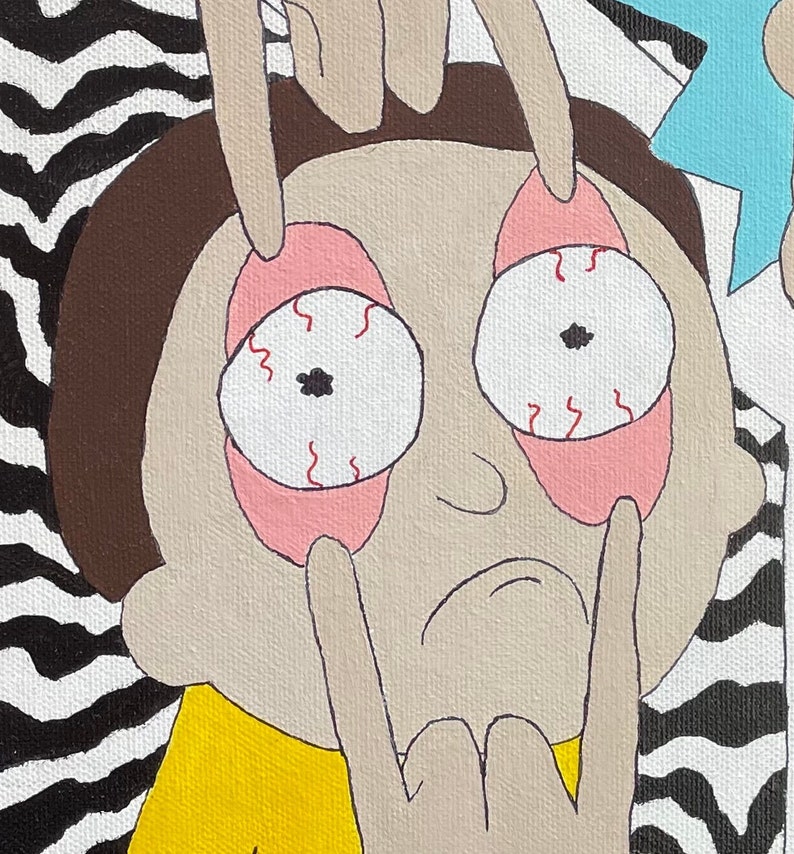 Rick and Morty open Your Eyes Morty Hand Painted Fan Art - Etsy