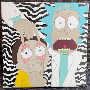 Rick and Morty "open Your Eyes Morty" - Hand Painted Fan Art - Etsy