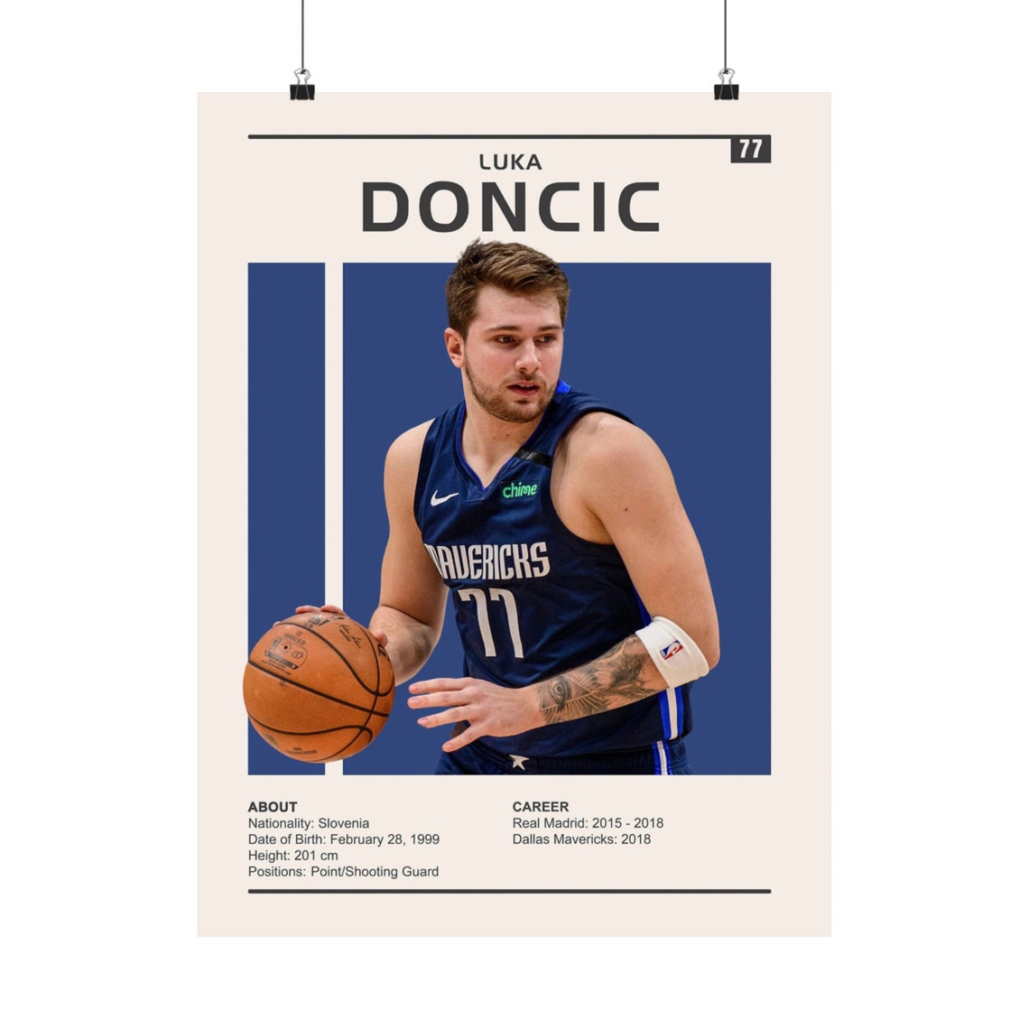 Signed Luka Doncic Basketball Poster - Etsy