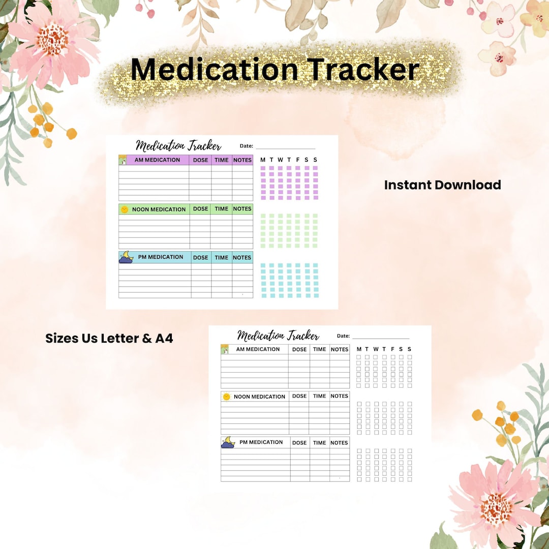 Printable Medication Tracker, Medication Schedule, Weekly Medication ...