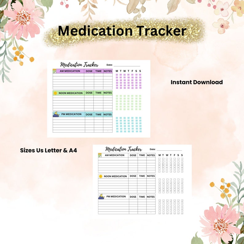 Printable Medication Tracker, Medication Schedule, Weekly Medication ...