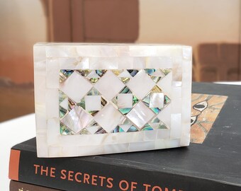 Made in Egypt Hexagon Mother-of-pearl Inlay Arabesque Design Jewelry Box Hinged Velvet Lined - Etsy