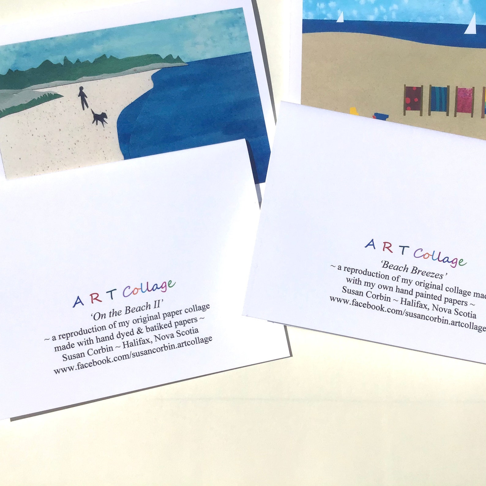 BEACH Art Note Cards - 4 Card Set- Blank Notecards Package of 4 ...