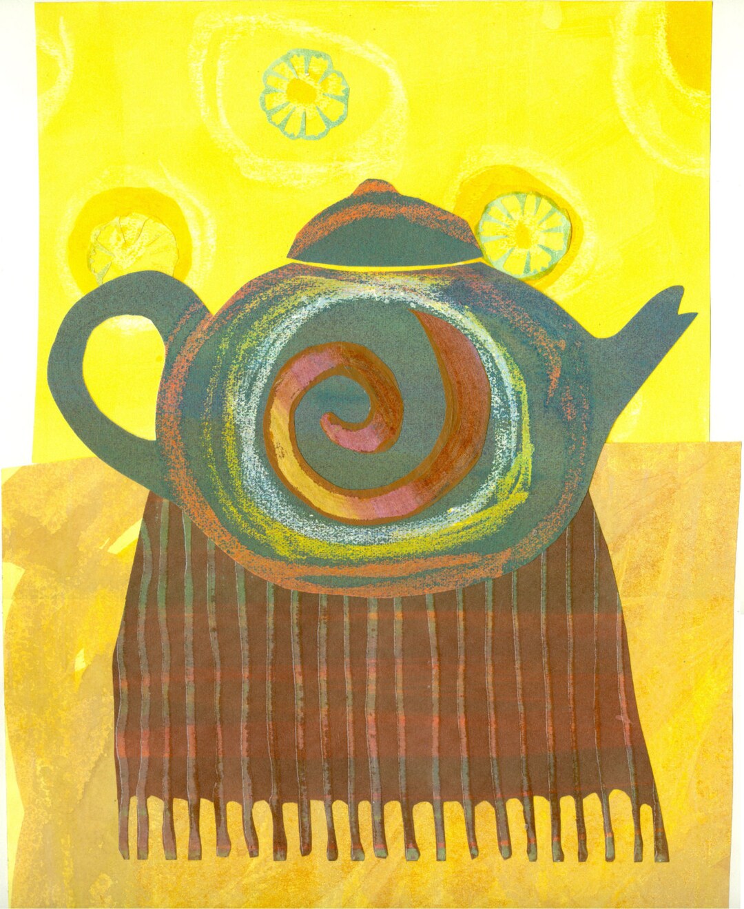 Paper Collage Art Print, Zen Tea, 8x10, Teapot Picture - Etsy