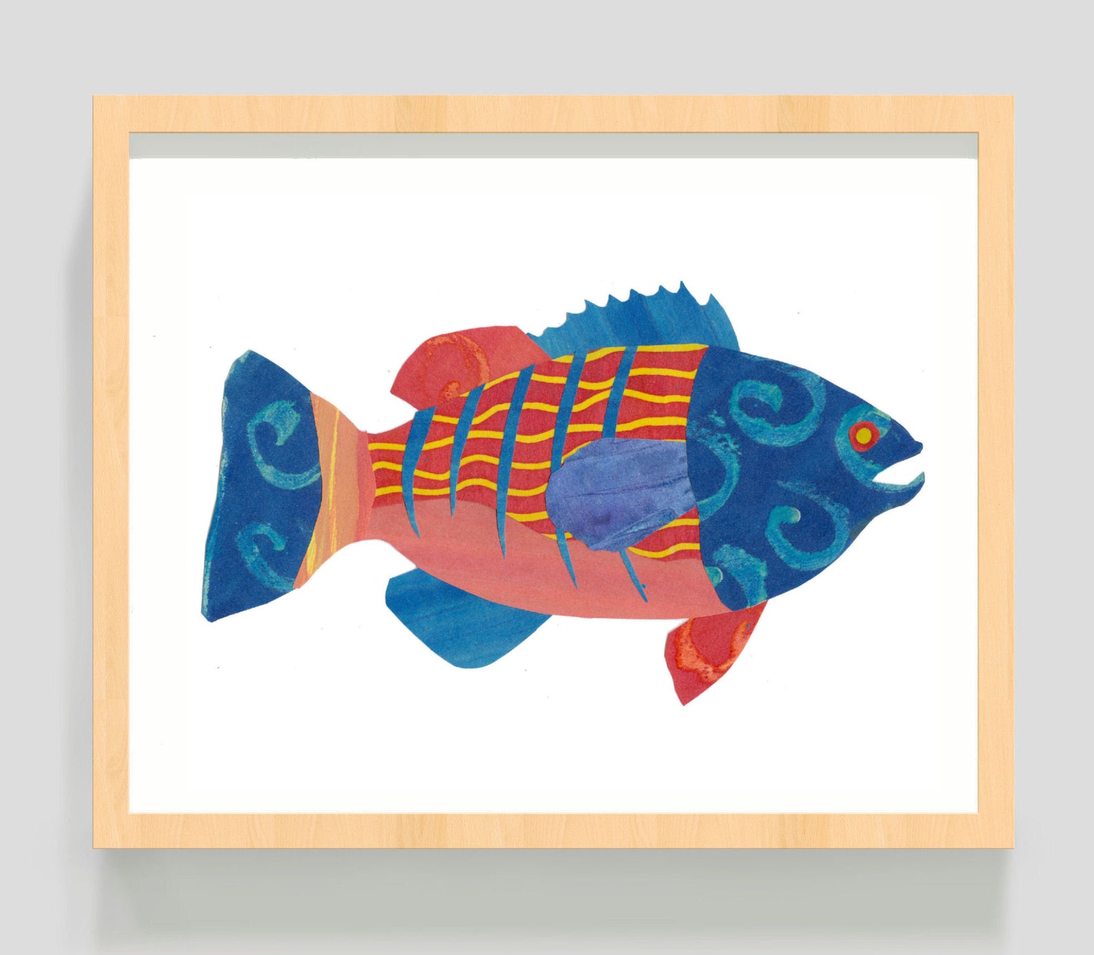 Fish Art Print: Fanciful Fish #4 - 8 X10 Inches - Colourful Fish Design ...
