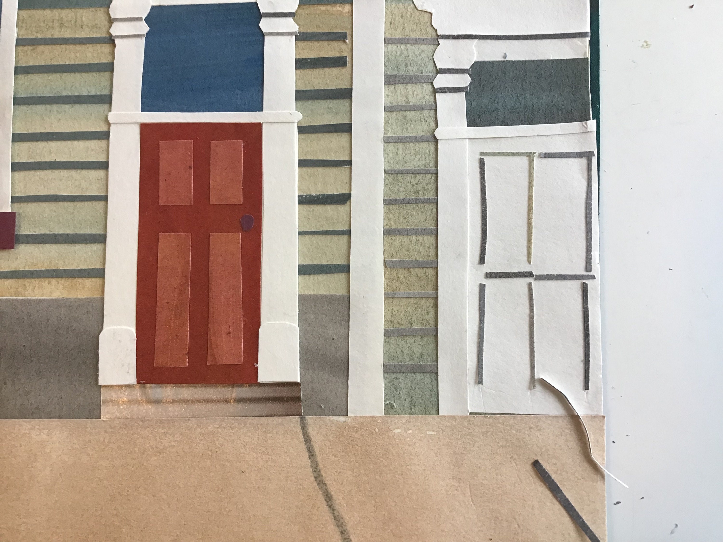 Georgian Row Houses Art Print - 8x10 Inches - Painted Paper Collage - Etsy