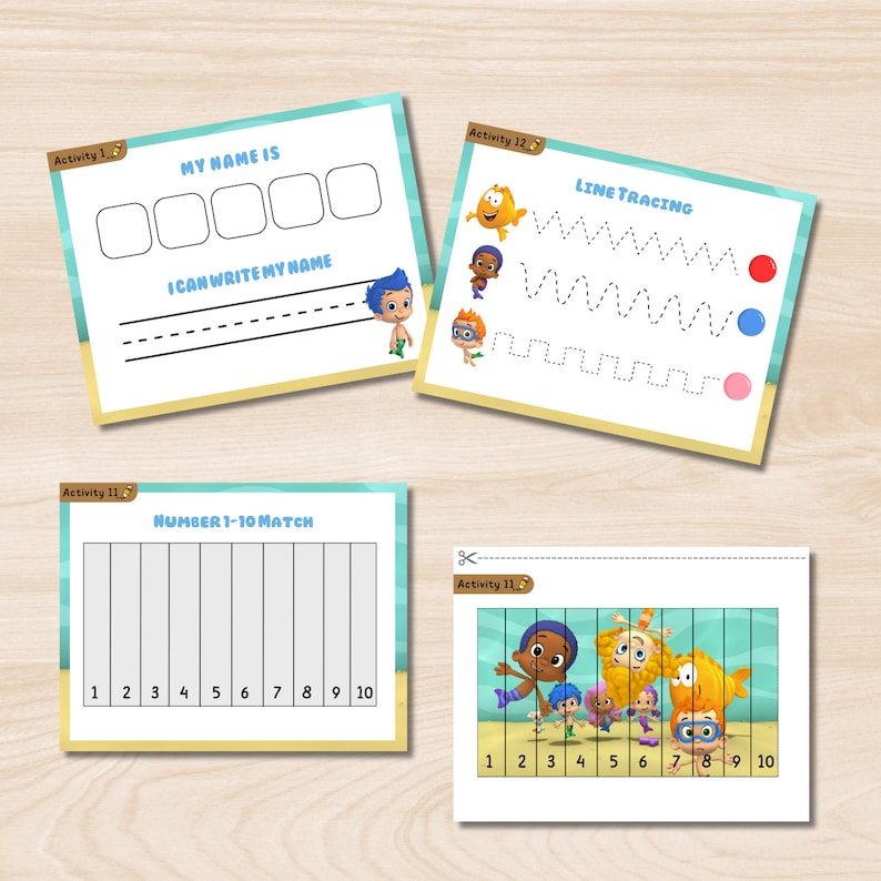 Bubble Guppies Busy Book Printable Preschool Worksheets Homeschool ...