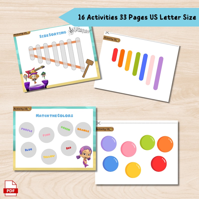 Bubble Guppies Busy Book Printable Preschool Worksheets Homeschool ...